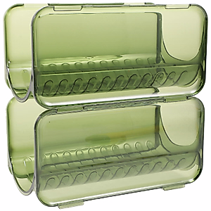 Beavorty Water Bottle Organizer 2pcs Refrigerator Wine Rack Stackable Champagne Dispenser Tray Holder for Fridge Cabinet Pantry Kitchen Countertops Green