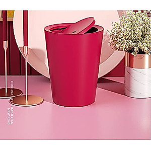 CHENXIANGTA8 Garbage Can Shake Lid Trash Can Office Household Trash Can with Lid Living Room Bedroom Cute Creative Bathroom Waste Paper Basket Garbage Cans for Kitchen (Color : A)