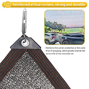 40% Shade Cloth Garden Shade Mesh Net with Grommets - Sun Shade Cover for Pergola, Patio Plants, Greenhouse, Chicken Coop, Outdoor (10Ft x 16.4Ft)