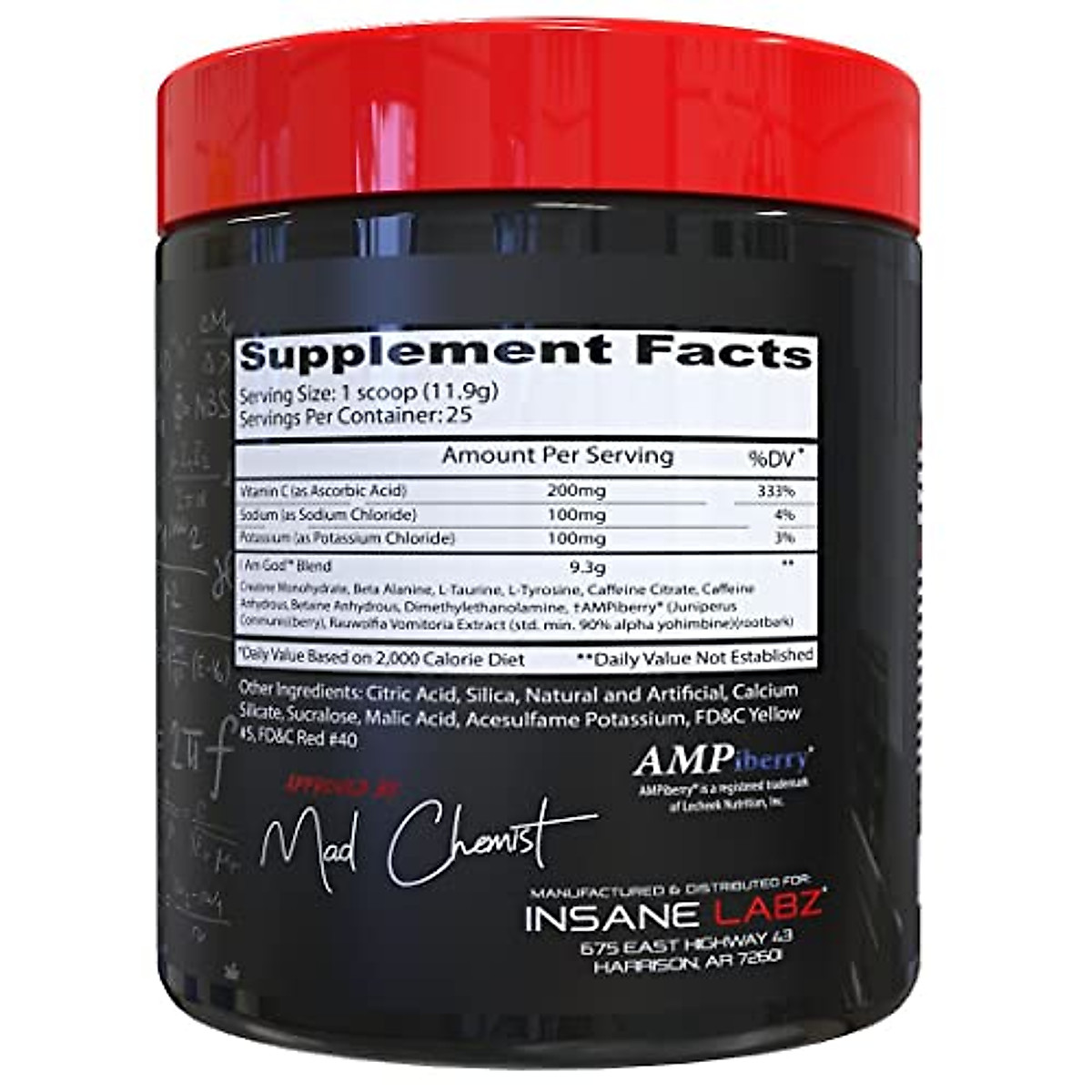 Insane Labz I am God Pre Workout, High Stim Pre Workout Powder Loaded with Creatine and DMAE Bitartrate Fueled by AMPiberry, Energy Focus Endurance Muscle Growth,25 Srvgs,Thou Shalt Not Covet Orange