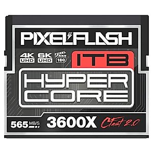 1TB PixelFlash CFast 2.0 Memory Card 3600X HyperCore 565MB/s SATA3 VPG180 CFast Card Compatible w/DSLR Cinematic Video & Photo cams Lab Tested-Certified Flash Memory 1024GB 2023 Model