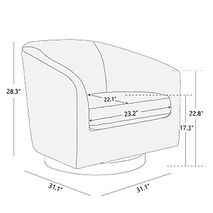 CHITA Swivel Accent Chair, FSC Certified Upholstered Fabric Barrel Chair for Living Room, Ivory