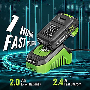 WORKPRO 20V Cordless Impact Wrench, 1/2-inch, 320 Ft Pounds Max Torque, 2.0Ah Li-ion Battery with Fast Charger, Belt Clip for Easy Carrying