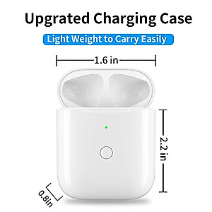 Wireless Charging Case Compatible for AirPods 1/2, Charger Replacement Cases Compatible with AirPods 1/2, Support Bluetooth Pairing and Sync Button(Earbuds Not Included)