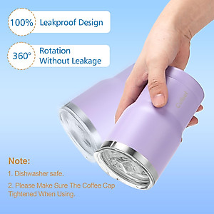 Cutiset 12oz Coffee Tumbler, 2 Pack Insulated Tumblers Bulk,Dishwasher Safe, Iced/Thermo Coffee Mug Cup Gifts for Women Men Couples Car Party Office…