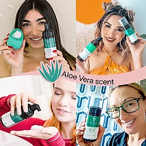 Foaming Face Wash - Cleanser Made with Natural Hydrating Vegan Ingredients for Gentle Cleansing of Sensitive, Dry, Oily, Blemish Prone - Foam Soap Works w/Facial Brush, Best for Men Women & Teens