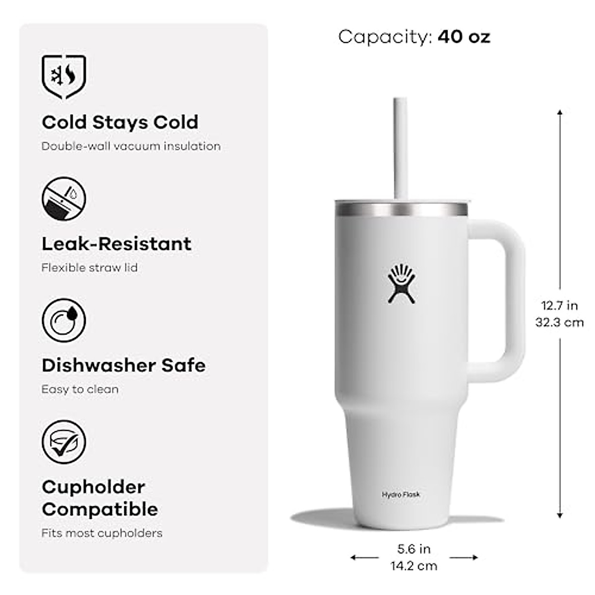 Hydro Flask 40 Oz All Around Travel Tumbler Stainless Steel Violet