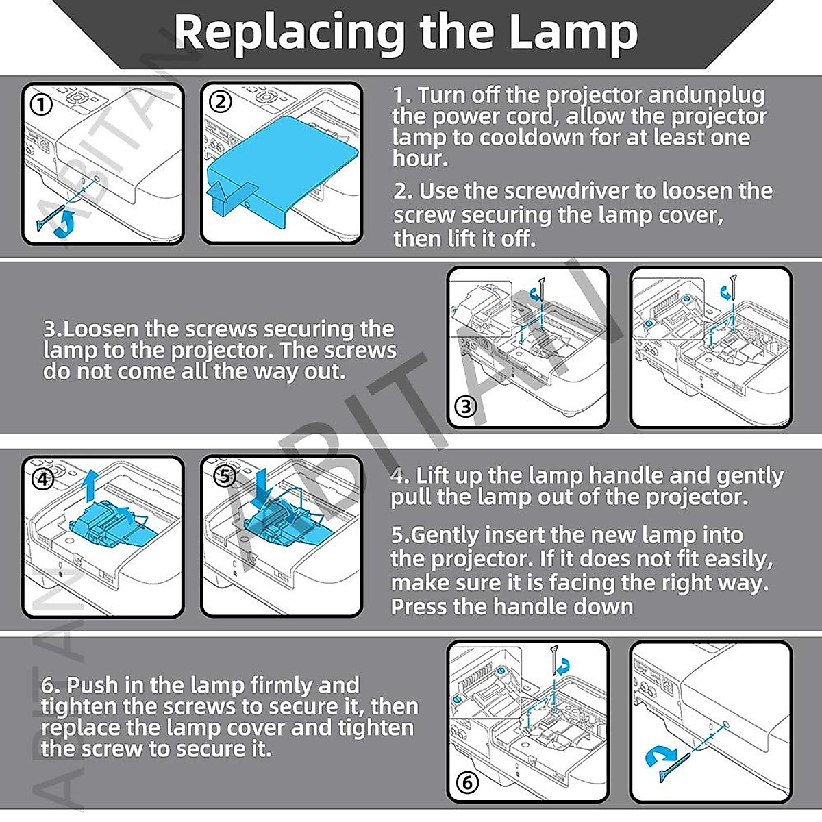 ABITAN NP17LP Replacement Projector Lamp for NEC NP-P350W NP-P420X M300WS M350XS M420X Projector with Housing.