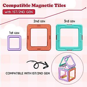 JAiiMen Magnetic Tiles Toys, Kids Building Blocks Set, 3D Magnet Tile Girls Boys STEM Toy Learning Educational Christmas Birthday Gifts for Toddlers 3 4 5 6 7 8+ Year Old