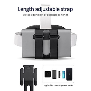 3 in 1 VR Head Strap Pad Headband Balance Cushion & VR Power Bank Fixing Strap Replacement & Lens Protector Pad for Oculus Quest 2 Elite Strap,Quest 2 Accessories.…