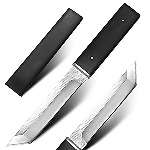 MADSABRE Bundle of 2 Items - Dual Blade Pocket Knife - Japanese Samurai Tanto Fixed Blade Katana - Perfect for Outdoor Hunting Survival Camping EDC Camping Hiking, Unique Gifts for Men