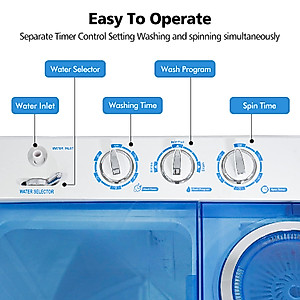 Cucina Magica Portable Twin Tub Washing Machine - 28Lbs Capacity for Apartments, RVs, Dorms, and Camping - 18Lbs Washer, 10Lbs Spinner Combo, Quiet with Drain Pump, Semi-Automatic Control