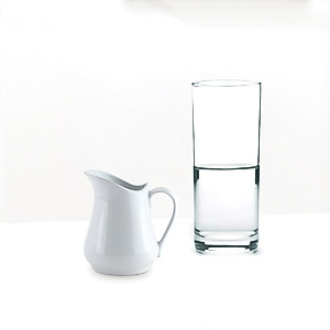 HIC Kitchen Creamer Pitcher with Handle, Fine White Porcelain, 4-Ounce