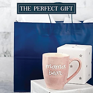 Mom Life Mama Bear Pink Large 20 oz Ceramic Coffee Mug Tea Cup, Pink