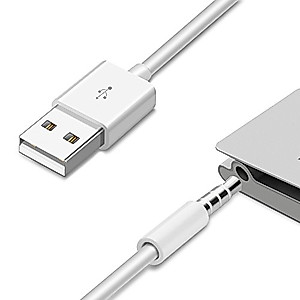 iPod Shuffle Cable, 2 Pack 3.5mm Jack/Plug to USB USB Power Charger Sync Data Transfer Cable for iPod Shuffle 3rd 4th MP3/MP4