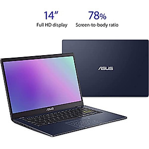 ASUS 14" Ultra Thin FHD PC Laptop, Intel Celeron N4020, 4GB RAM, 128GB, NumberPad, 1 Year Microsoft 365, Windows 11 Home in S Mode, Star Black + Accessories