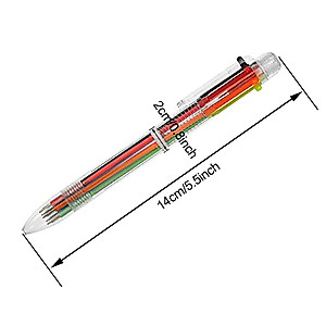 Hicarer 20 Pack 6-in-1 Retractable Ballpoint Pens 6-Color Ballpoint Pen Multicolor Pens for Office School Supplies Students Children Gift