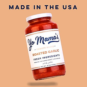Yo Mama's Foods Keto Roasted Garlic Pasta Sauce - Pack of (2) - Vegan, No Sugar Added, Low Carb, Low Sodium, Gluten Free, Paleo Friendly, and Made with Fresh Non-GMO Tomatoes!