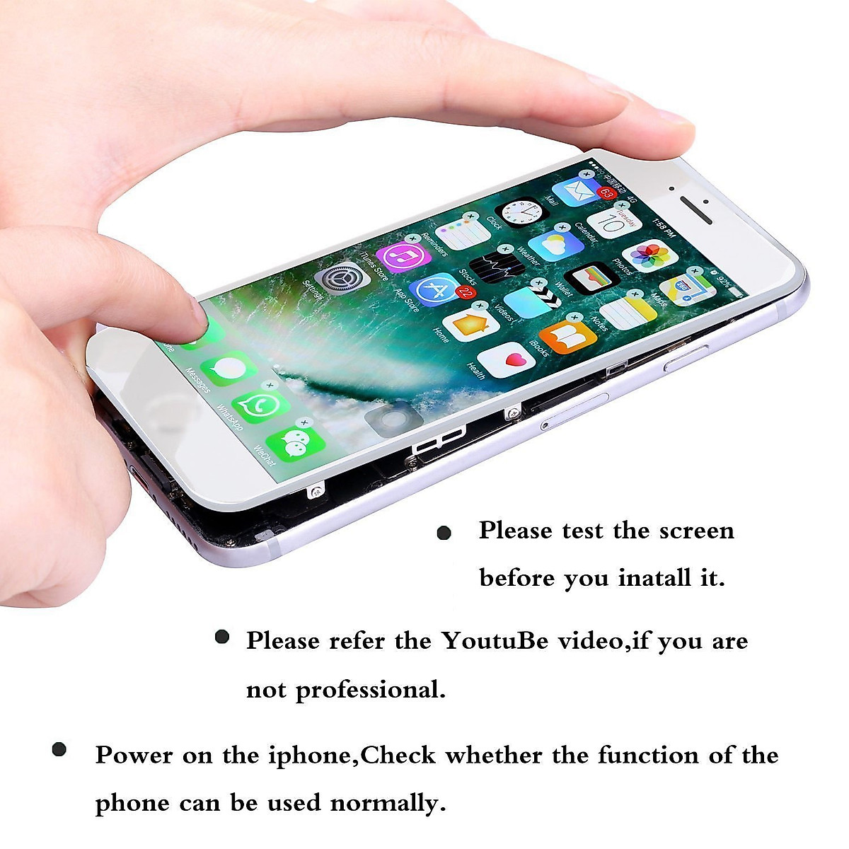 White Replacement LCD Screen Compatible with iPhone 6S Plus 5.5 Inch Display Digitizer Assembly Full Complete Front Glass with Repair Tools