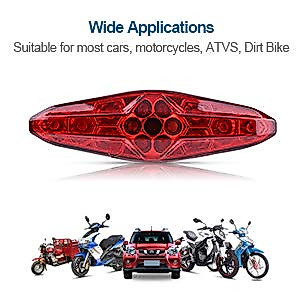 Keenso 12V Universal 15 LED Motorcycle Rear Tail Light Brake Stop Running Tail Light ATV Dirt Bike (B)