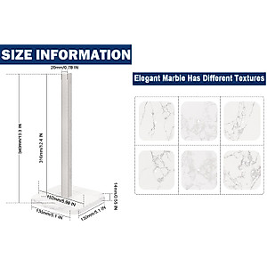 NearMoon Standing Paper Towel Holder, Stainless Steel Square Paper Towel Roll Holder with Marble Base for Bathroom Kitchen Countertop, Standard or Jumbo-Sized Roll Holder (Brushed Gold)