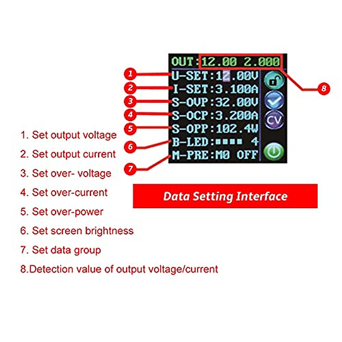 Power Module + Buck Converter Display Module Walfront Digital Programmable Converter LCD Display Constant Voltage Current Buck Converter(DPS5020)