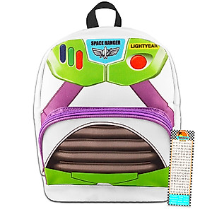 Disney Buzz Lightyear Mini Backpack for Women - 10” Canvas Toy Story Backpack with Front Pocket Plus Bookmark | Buzz Lightyear Backpack Purse Bundle