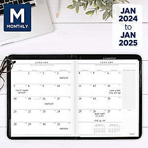 2024-2025 AT-A-GLANCE® Executive 13-Month Monthly Padfolio, 9" x 11", Black, January 2024 to January 2025, 7029005