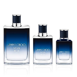 JIMMY CHOO Man Blue Eau de Toilette - Long Lasting Fragrance with notes of Black Pepper, Cypress & Vanilla Bean - Leathery & Woody - 1.0 fl. oz.