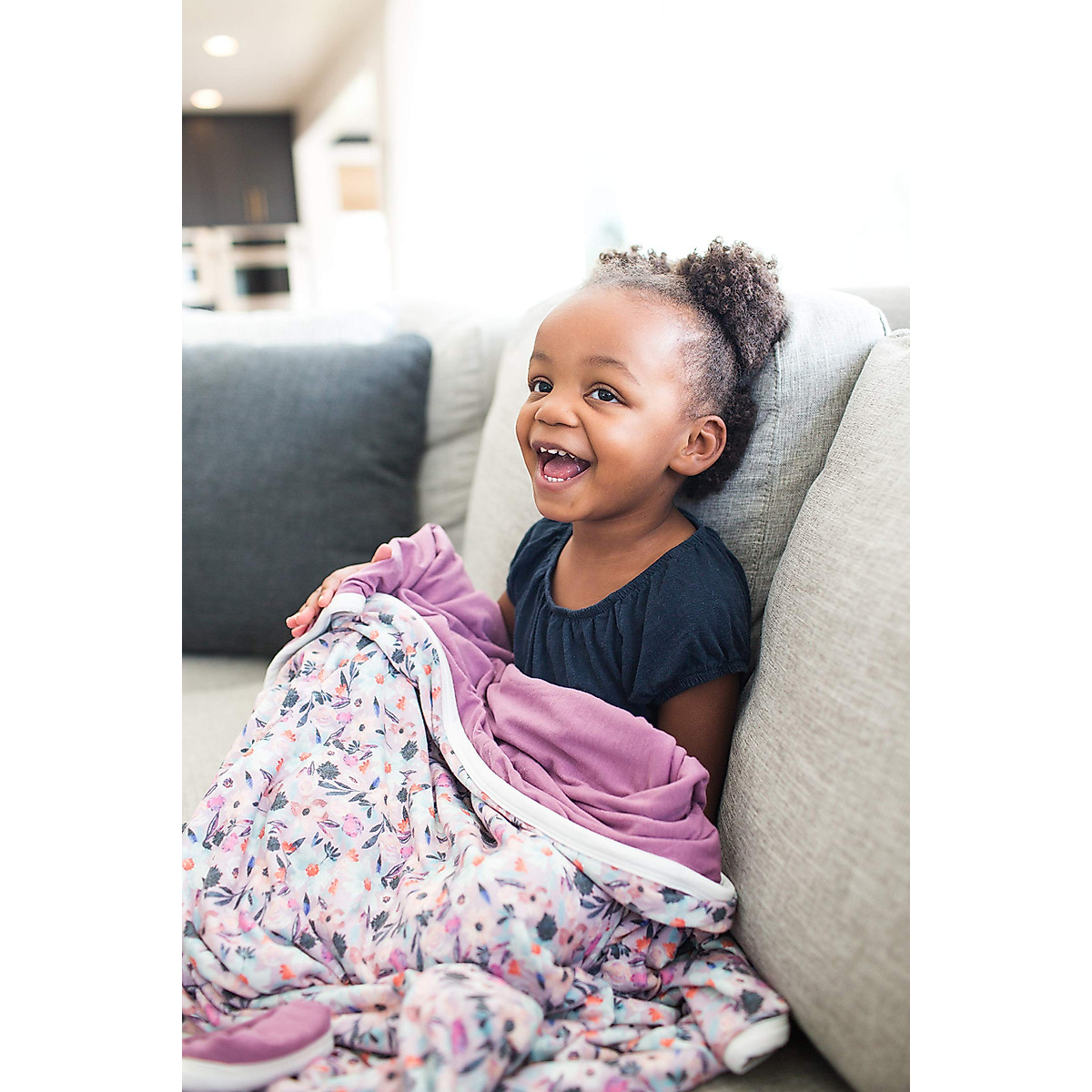 Copper Pearl Large Premium Knit Baby 3 Layer Stretchy Quilt Blanket Floral Morgan