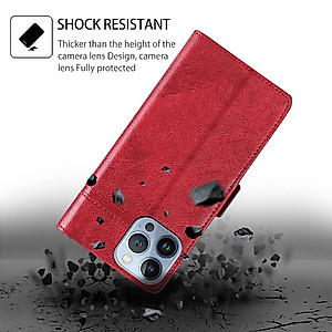 Fansipro Wallet Folio Case for Oppo Reno 2 Z, Premium PU Leather Slim Fit Cover for Reno 2 Z, 3 Card Slots, 1 Transparent Photo Frame Slot, Anti-Dirt, Red