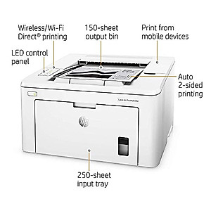 HP LaserJet Pro M203dw Wireless Monochrome Printer with built-in Ethernet & 2-sided printing, works with Alexa (G3Q47A)