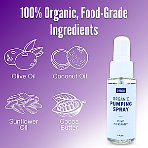 CoBoo Organic Breast Pumping Spray 2oz, Supports Essential Breast Pump moisturization, Helps Sore Nipples & Clogged Ducts, Breast Pump Lubricant, Pump Spray for Flanges, Vegan, Natural & Lanolin Free