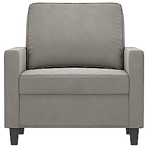 ULUYYUC Sofa Chair,Sofa Parlor Set Guest Sofa Couple seat Sofa Funky Sofa with Armrests Suitable for Living Room Apartment Home Office Light Gray 23.6" Velvet