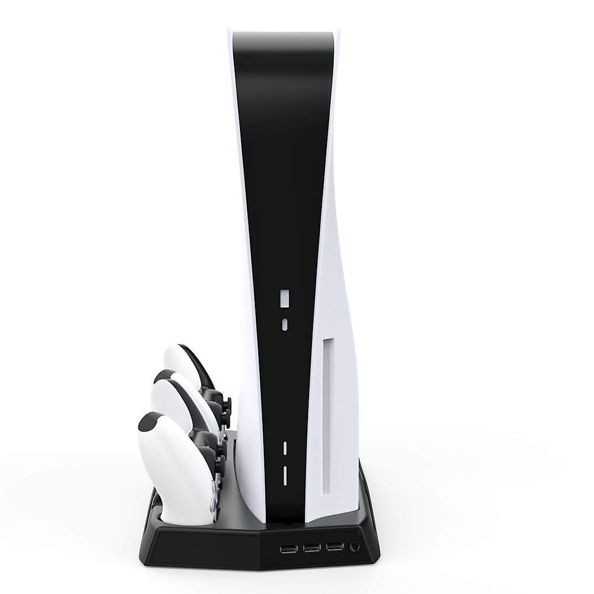 LudTech Playstation 5 Vertical Stand Cooling/Charging Station for PS5 Digital Edition/Ultra HD Console with Dual Controller Charger and Bonus Game Rack Storage 3 USB Ports for PS5 and DualSense