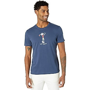 Life is Good. Men's Crusher Tee Vintage Golf Jake, Darkest Blue