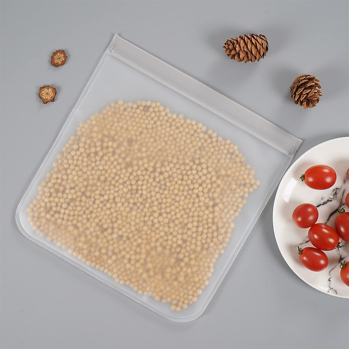 6 Pack BPA FREE Reusable silicone freezer bags, Extra Thick Reusable Storage Bags Leakproof Silicone and Plastic Free for Marinate Meats, Cereal, Sandwich, Snack, Travel Items, Home Organization