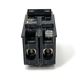 SCHNEIDER ELECTRIC 120/240-Volt 125-Amp HOM2125 Miniature Circuit Breaker 120/240V 125A, Black