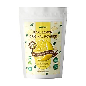 ORGFUN Original Lemon Powder Made with Real Lemons, Freeze Dried Juice Powder, Strong Fresh Lemon Flavor Great for Beverages, Smoothies, Baking 7.06 Oz
