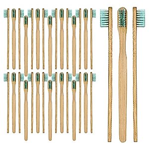Pruvade 36 Pack Disposable Bamboo Toothbrushes with Toothpaste Built in - Prepasted Toothbrushes Individually Wrapped - Single Use Waterless Tooth Brush with Soft Bristles for Airbnb, Camping, Travel