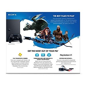 Playstation 4 Slim 2TB SSHD Console with Dualshock 4 Wireless Controller Bundle Enhanced with Fast Solid State Hybrid Drive (Renewed)