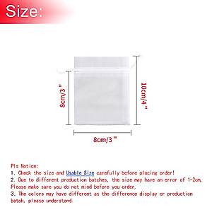Dealglad 50Pcs White Organza Bags 3x4 Inch, Sheer Wedding Party Favor Bags with Drawstring, Jewelry Gift Bags Christmas Candy Pouches