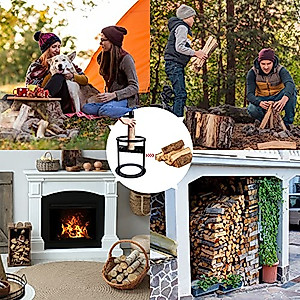 Lulu Home Hand Kindling Splitter, Cast Iron Firewood Splitting Kindling Chopper, Manual Log Wood Cutter on The Ground for Fireplace/Bonfire/Barbecue, 11.8" Dia X 13.7" H
