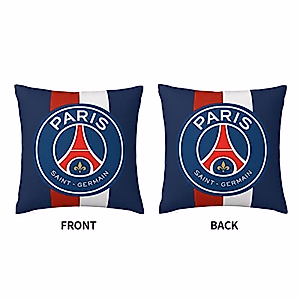 xfeiqzu Paris Saint Germain Throw Pillow Covers Square Decorative Pillowcase Cushion Case for Bedroom Living Room Couch Sofa Bed 18x18 Inch