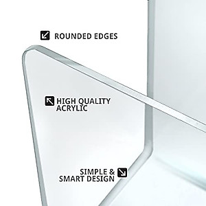 Azar Displays 255080 Small Standing File Holder/Sorter Desk Organizer, 4-Pack, Clear