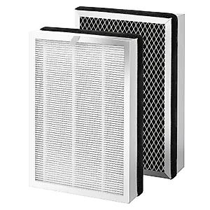 isinlive 25 Replacement Filter Compatible with 25 Air Purifier S1/W1/B1, 3-in-1 H13 True HEPA Activated Carbon Filter, 2 Pack