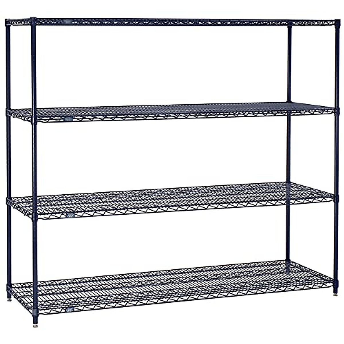 Nexelon Wire Shelving, Blue Epoxy, 54" W X 24" D X 74" H