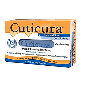 Cuticura Deep Cleansing Face and Body Soap, ORIGINAL – Deep Cleansing Bar Soap for Blemish-Prone Skin 3 oz (Pack of 6)