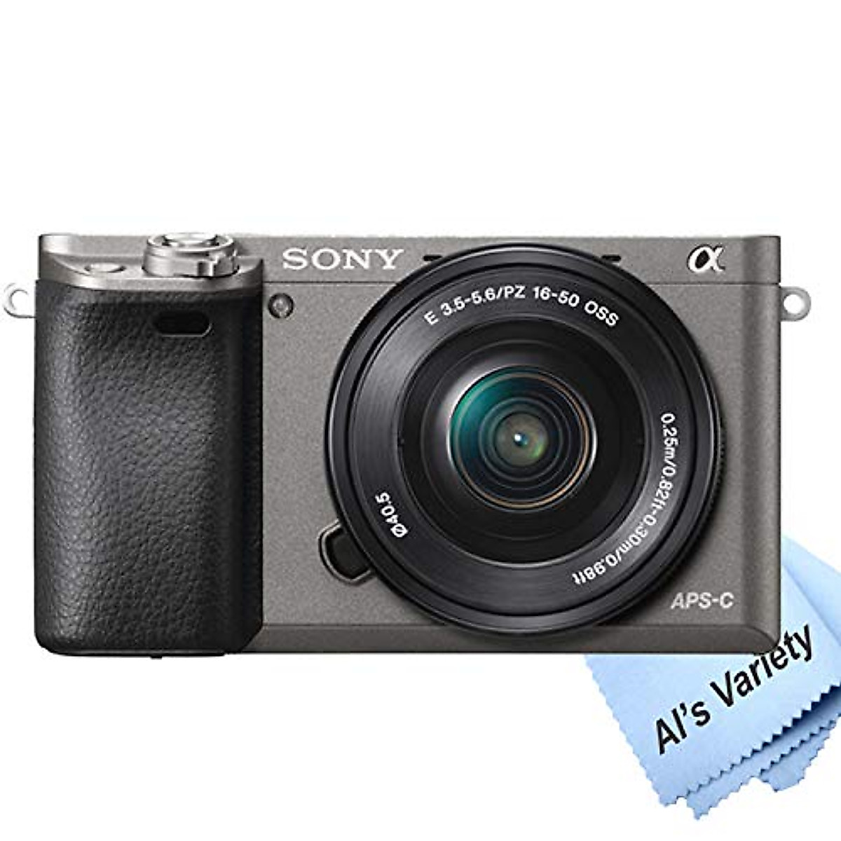 Sony a6000 Mirrorless Digital Camera(Graphite) with 16-50mm Lens + 32GB Card, Tripod, Case, and More (18pc Bundle)