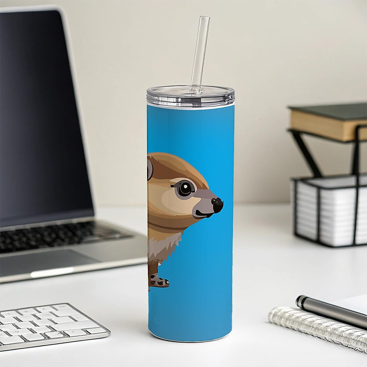Hyrax Dassie Africa Animal Skinny Tumbler 20oz with Straw Insulated Water Bottle Gift